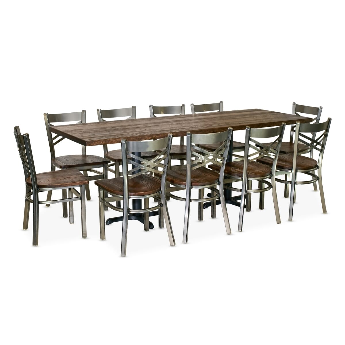 large distressed dining table