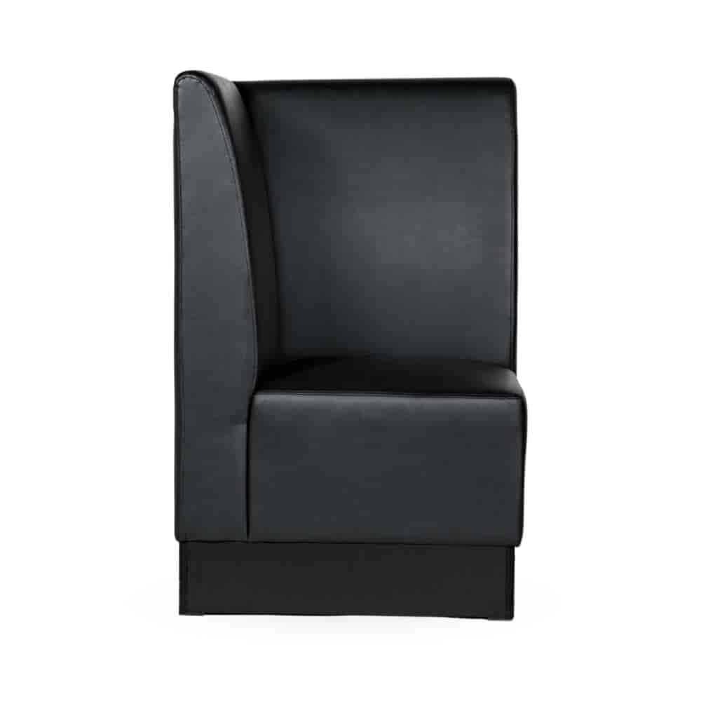 Quick Ship Hannah Modular Black Restaurant Booth - Corner