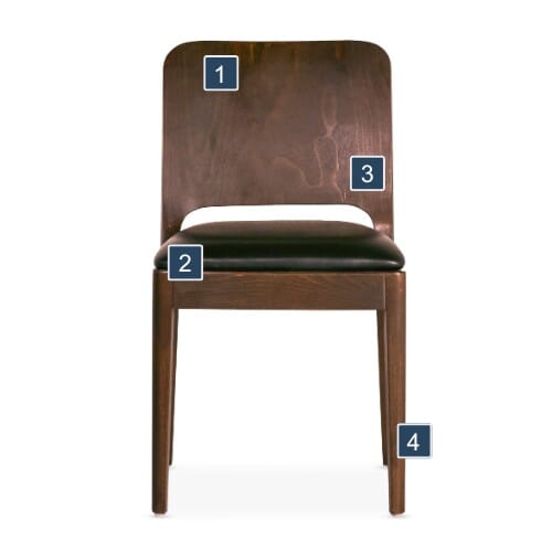 Collin Restaurant Chair - Stackable, Walnut Finish