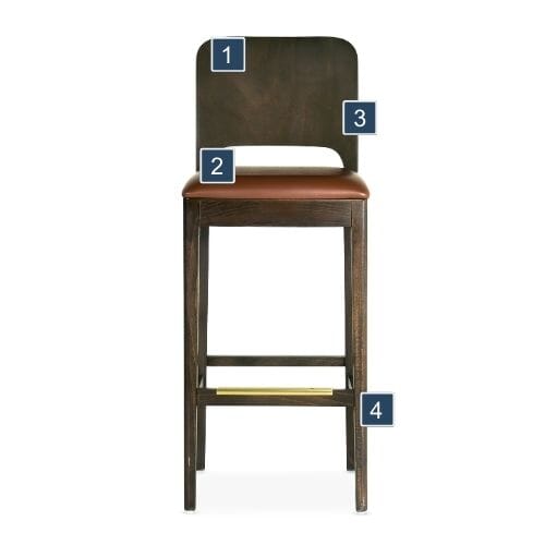 Collin Restaurant Bar Stool - Walnut Finish