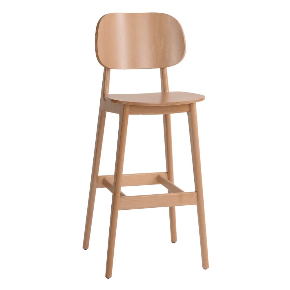 Milly Wood Restaurant Bar Stool in Natural Stain