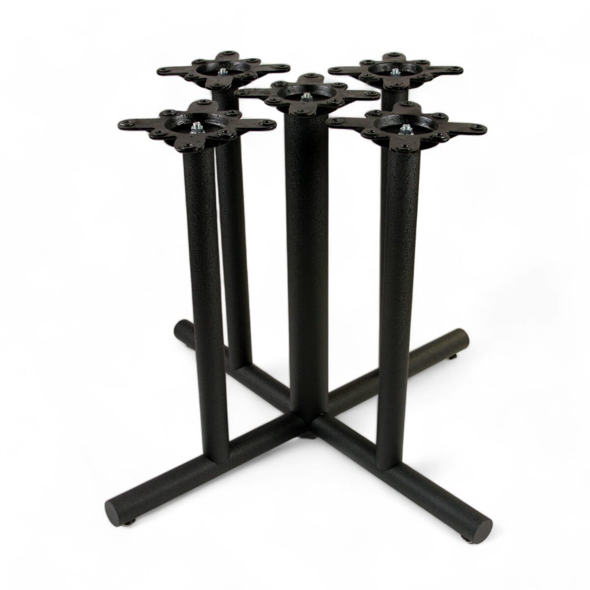 5 Column X-Shaped Restaurant Table Base in Black
