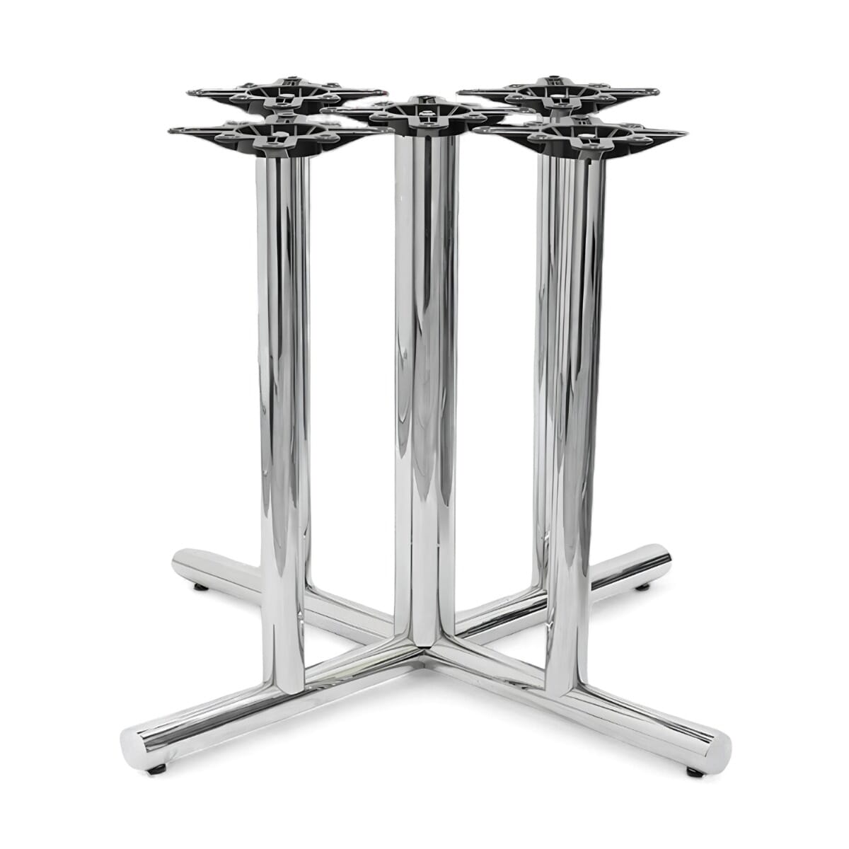 5 Column X-Shaped Restaurant Table Base in Chrome