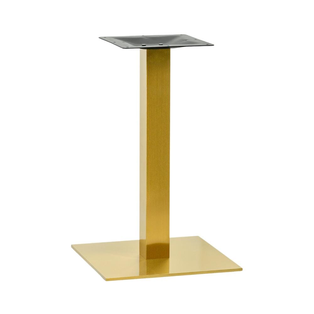 Contemporary Indoor/Outdoor Metal Square Table Base in Gold (18” x 18")