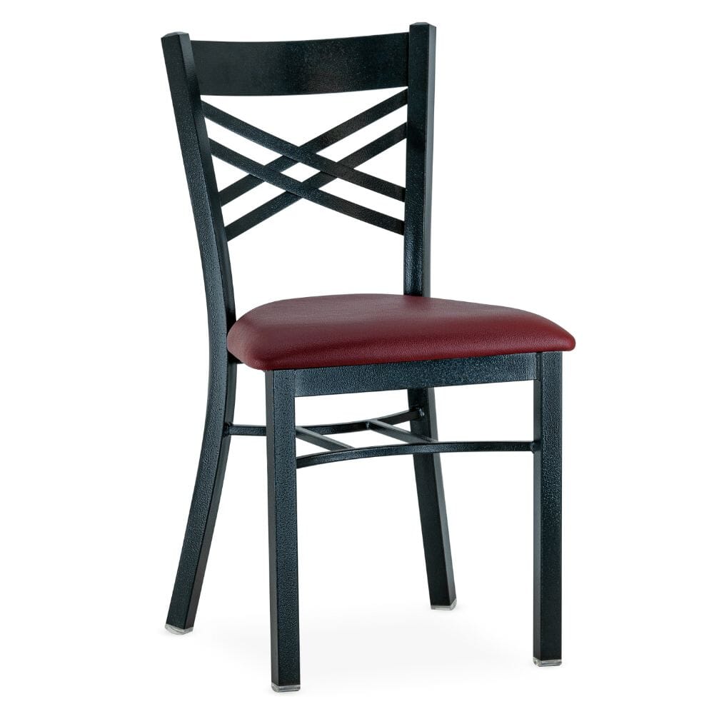 Stackable Metal Double Cross Back Chair