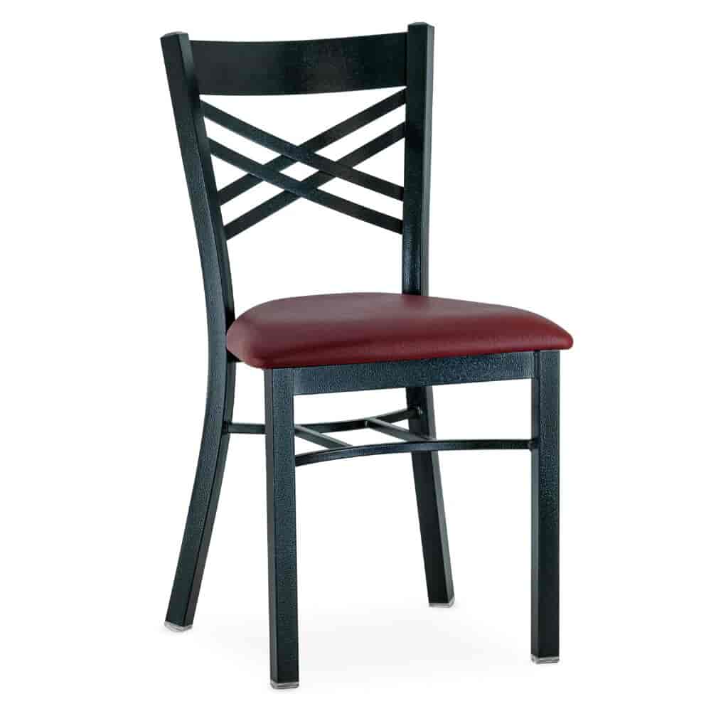 Stackable Metal Double Cross Back Chair