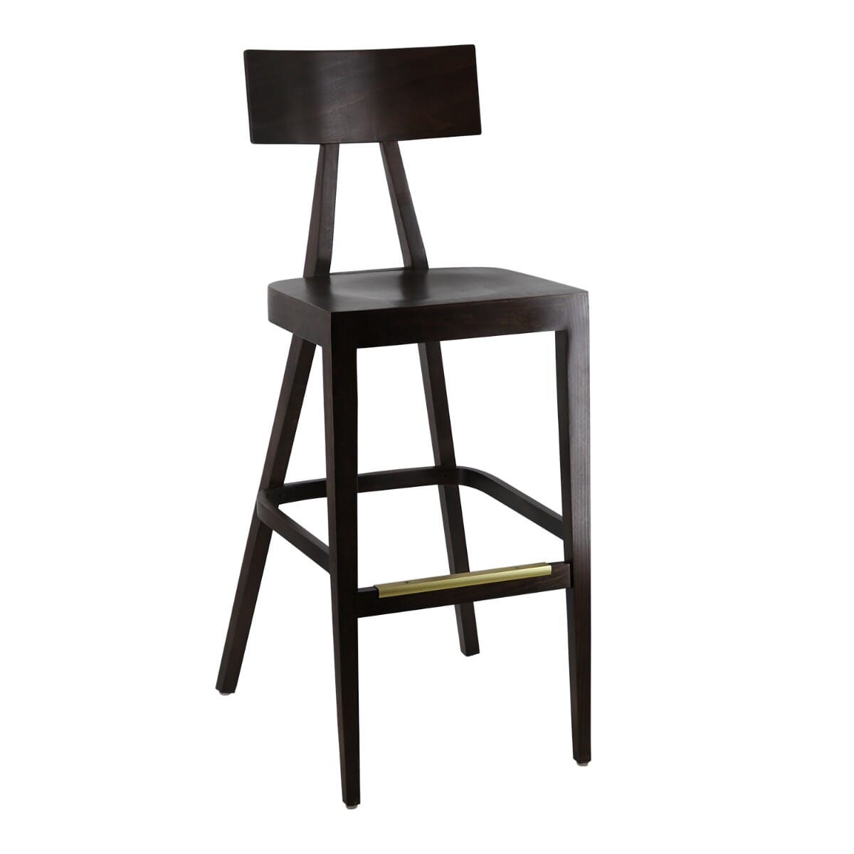 Solid Wood Contemporary Restaurant Bar Stool in Espresso