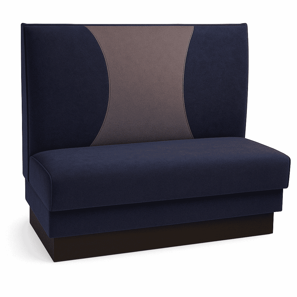 The Round Channeled Style Booth combines modern design.