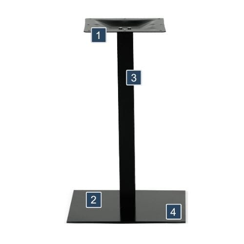 Restaurant Square Table Base - Durable Metal Design Outdoor