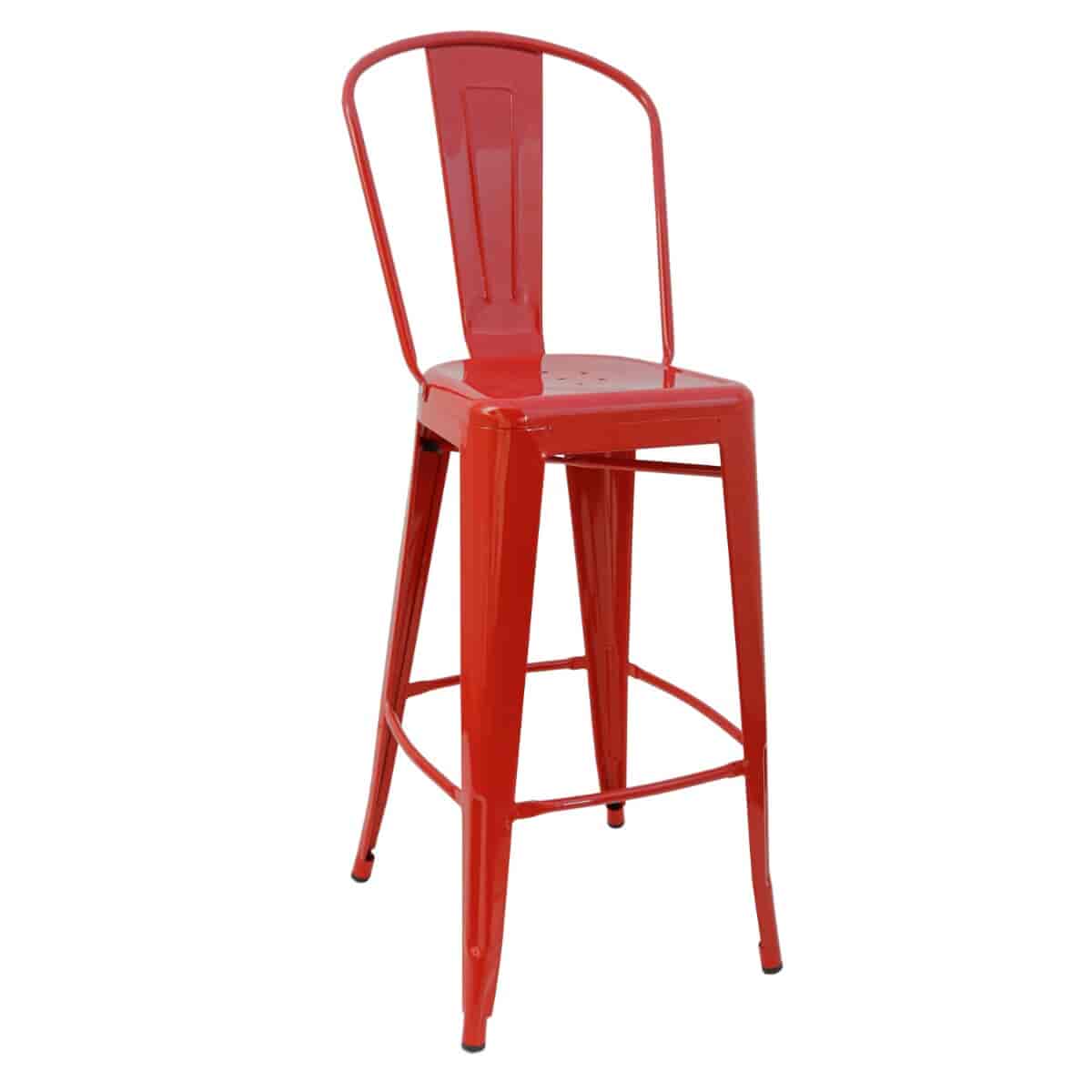 Indoor Steel Barstool - Red Finish