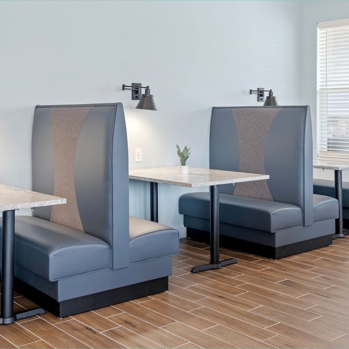 Three Channel Back Restaurant Booth - Customizable Style