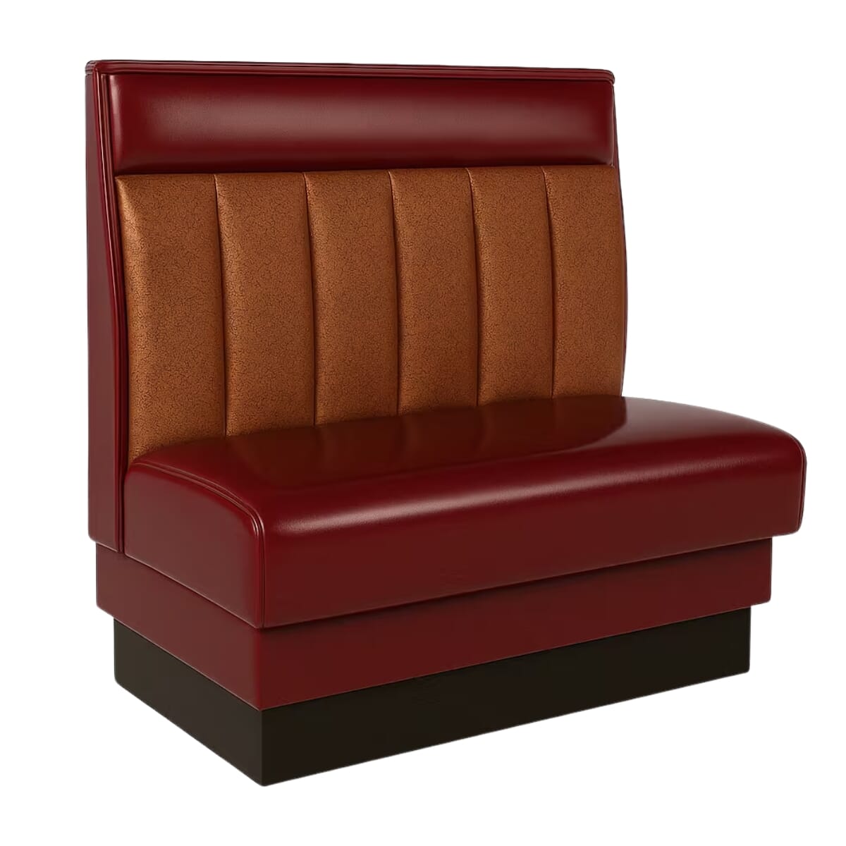 Six-Channel Wood Panel Style Restaurant Booth w/ Head Roll
