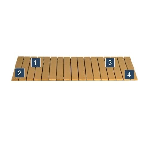 Tan Synthetic Teak Restaurant Table Top - Durable Outdoor
