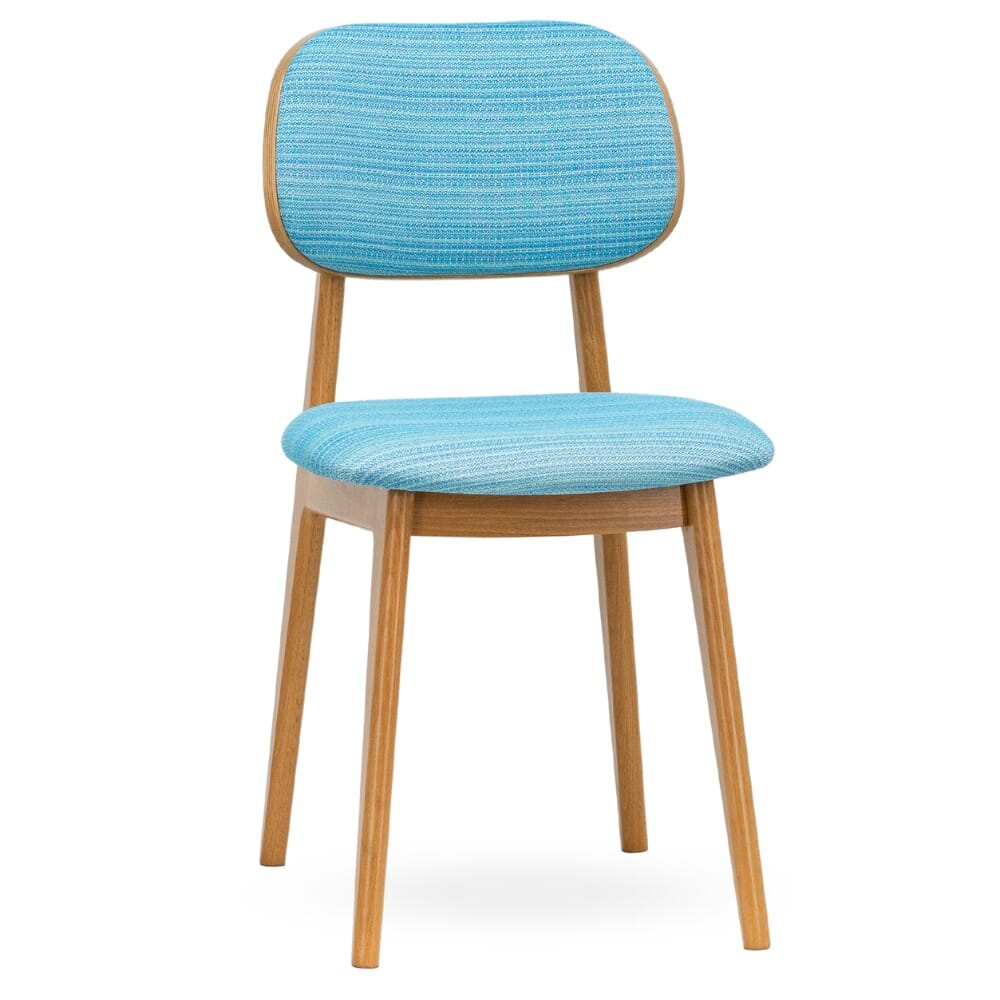 Fully Upholstered Lola European Beech Wood Restaurant Chair in Natural