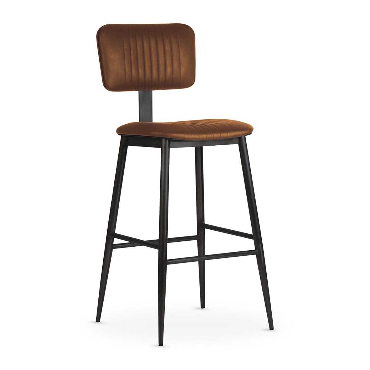 Custom Willet Fully Upholstered Industrial Steel Restaurant Bar Stool